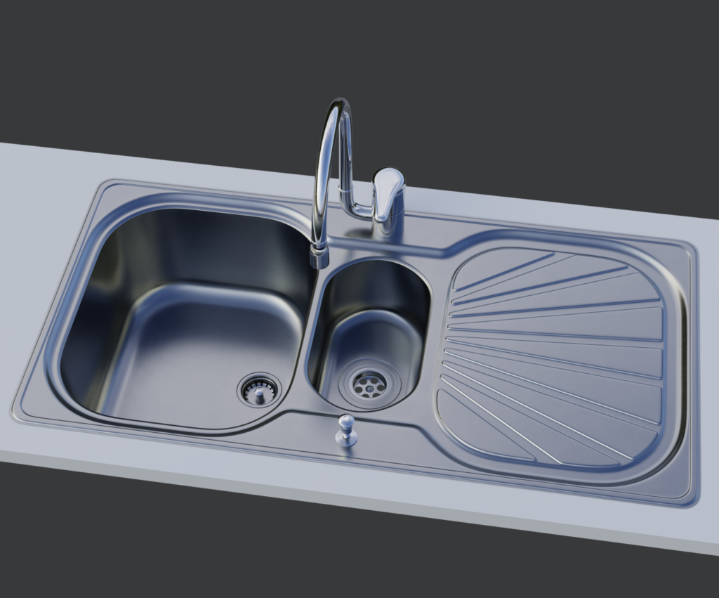 Sink 2 Mixer Tap 2 for Kitchen – 3D Arches
